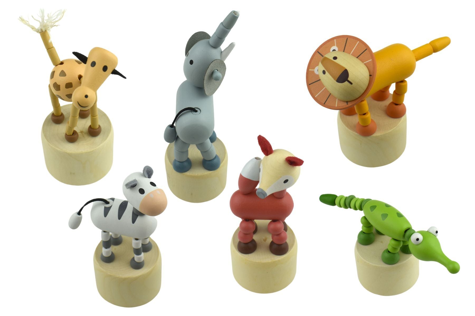 Wooden Push Puppet - Jungle Animals – Little Sunshine Kids