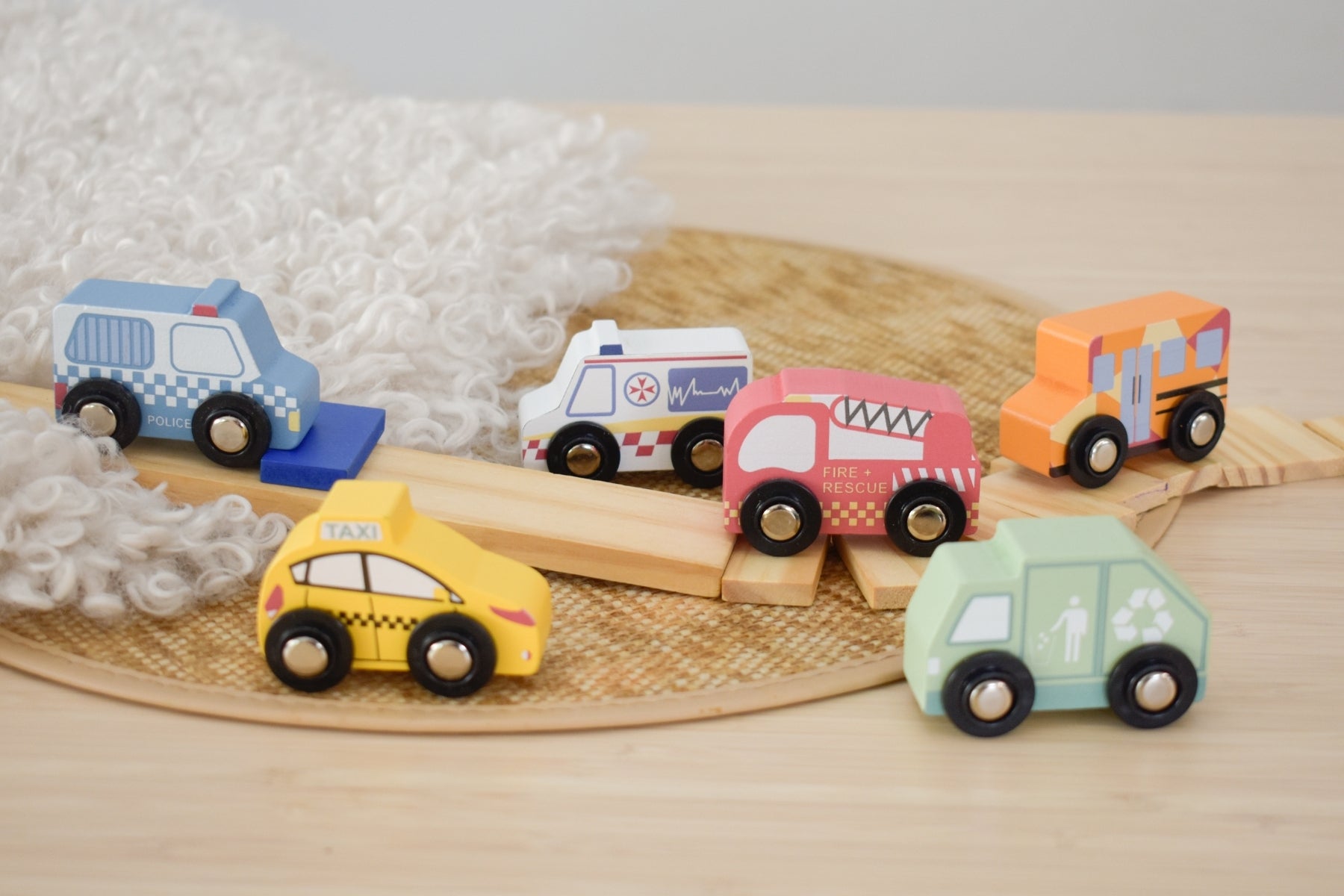 Emergency & Service Vehicles Set – Little Sunshine Kids