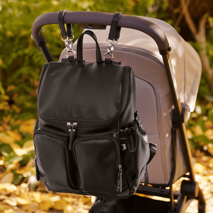 Signature Nappy Backpack - Black Dimple Vegan Leather – Little Sunshine ...